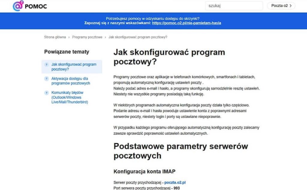 Wszystkie dostępne Poczta o2 kontakt informacje