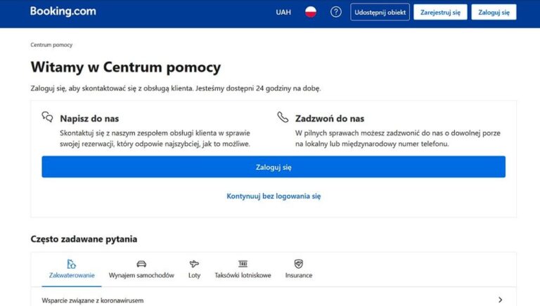 Booking Kontakt — Numer Telefonu Polska 2026